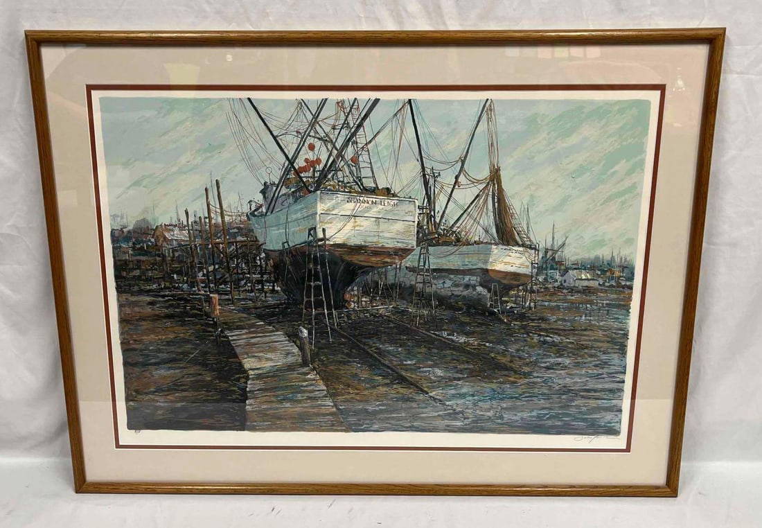 Signed & Numbered Serigraph "dry Dock" By Schofield Auction