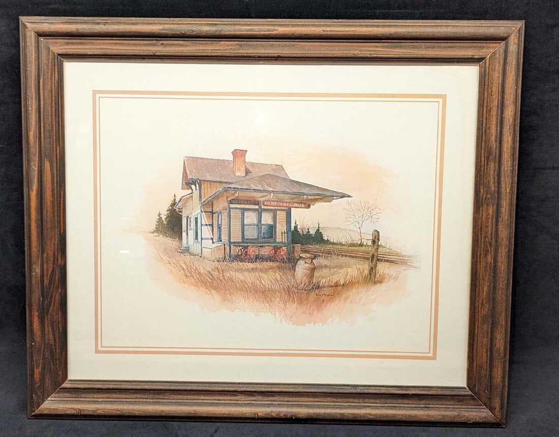 Framed Ruby Nuppin Americana Train Station Print