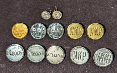 25 Vintage Railroad Train Conductor Uniform Buttons