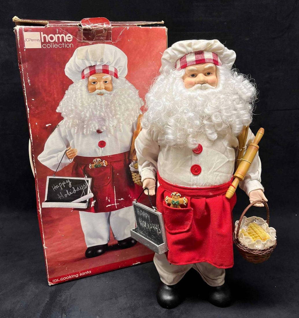 Jcpenny Home Collection Mr. Cooking Santa In Box Auction