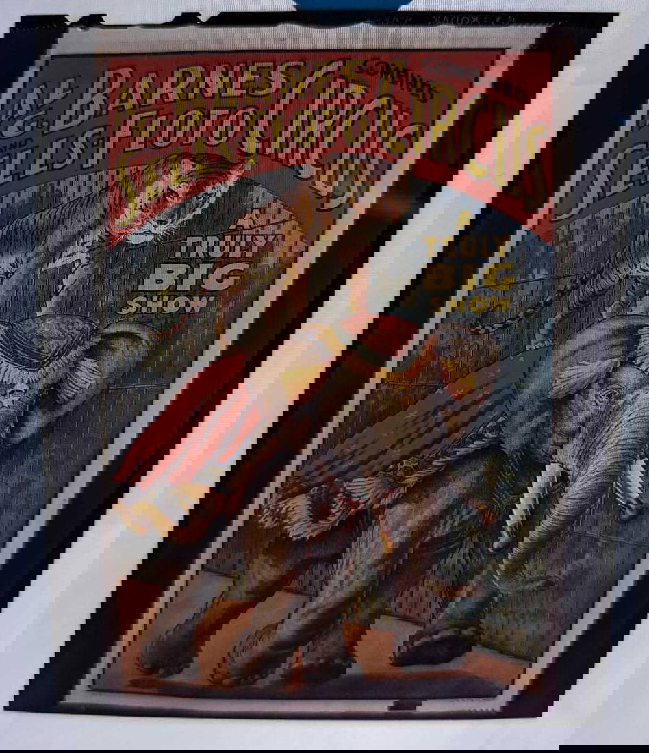 Kodak Transparent 4 X 5 Al G. Barnes Circus Elephant & Tiger Auction