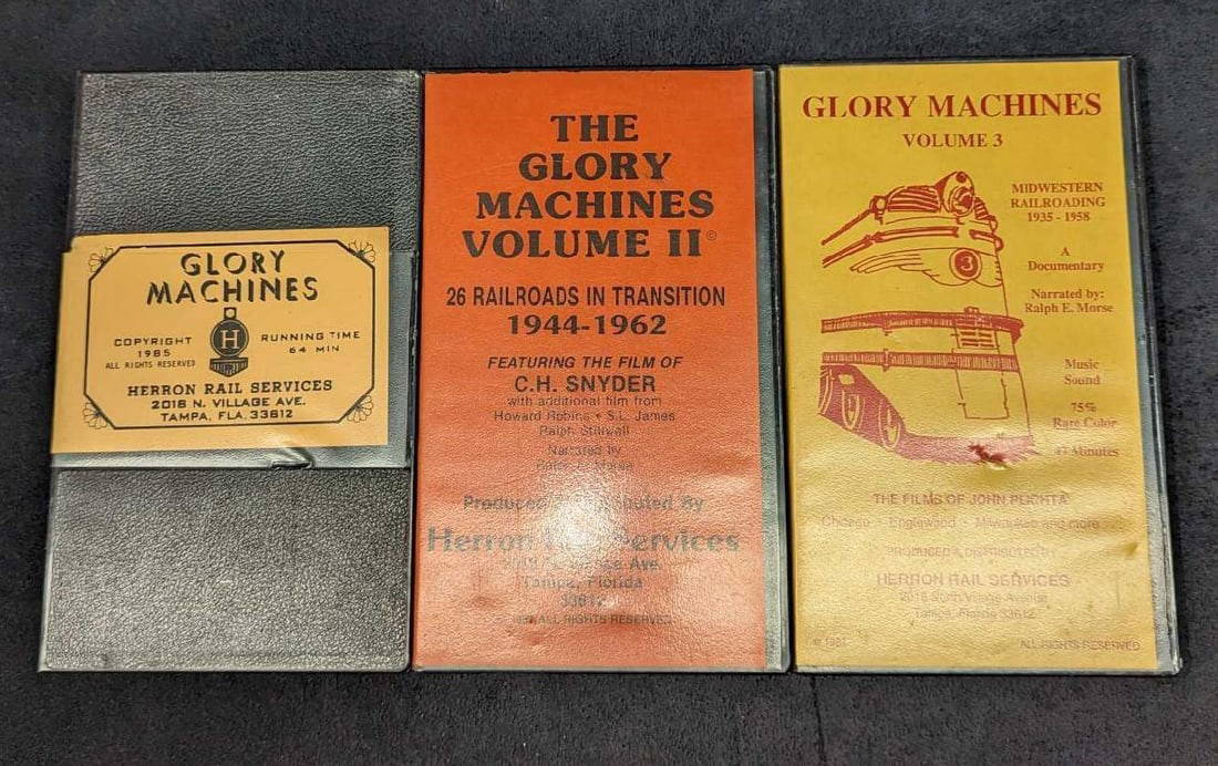 Glory Machines Volumes 1-3 Vhs Train Documentaries Auction