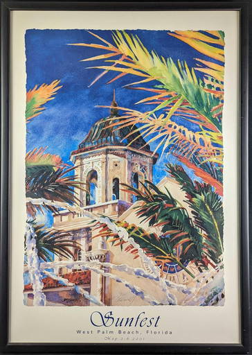 Framed Florida Sunfest 2001 Jim Gerard Holehouse Poster Print
