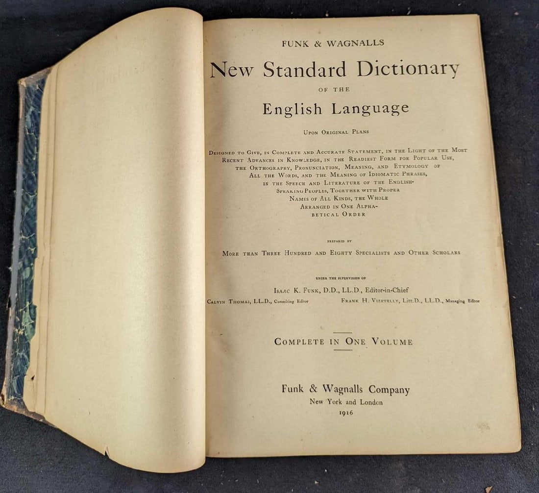 Antique Funk & Wagnalls Dictionary Auction