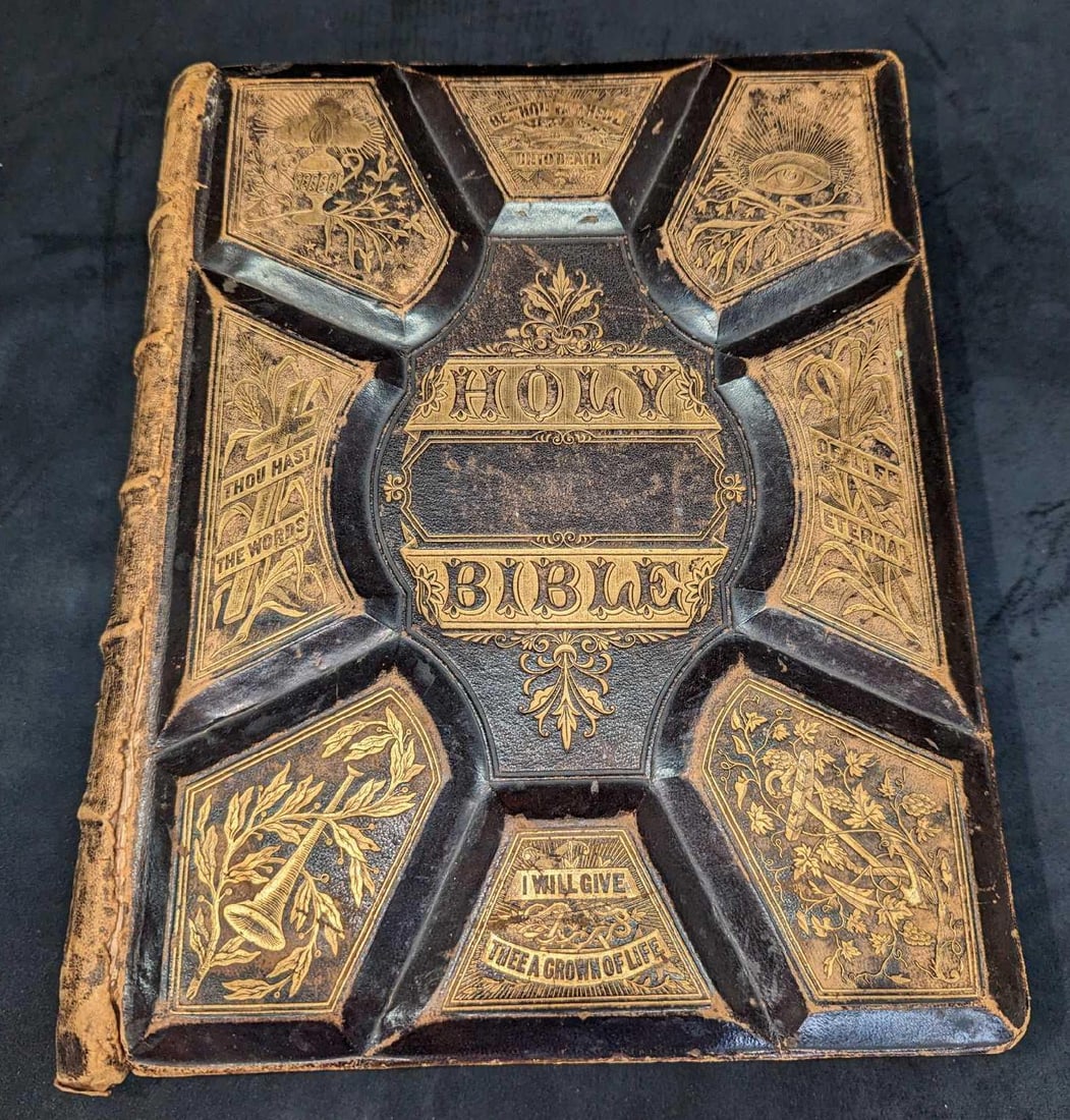 1880 Antique Holman Illustrated Holy Bible Auction
