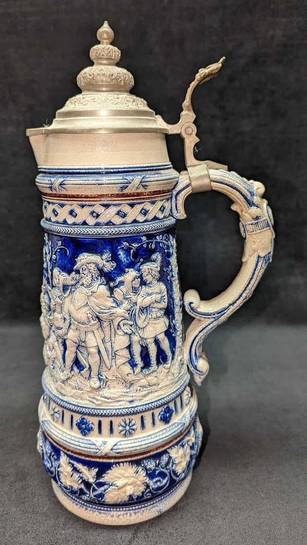 Vintage Gertz 14" Stoneware Courtly Drinking Stein Auction