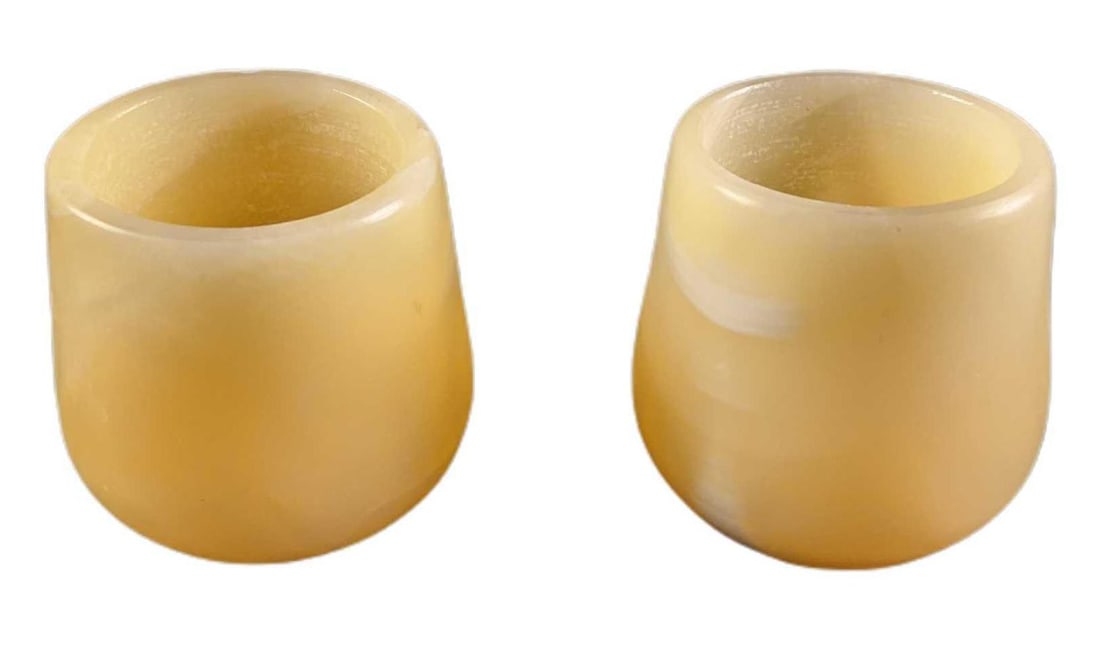 Two Vintage Soapstone Candle Holders Auction