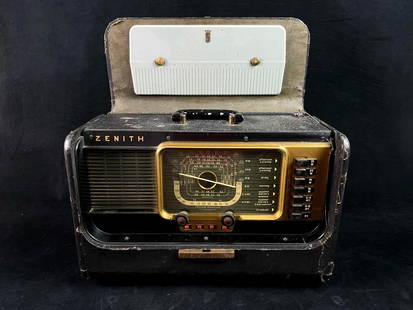 Vintage Zenith Trans Oceanic Model H500 Vintage Tube Radio & Manuel