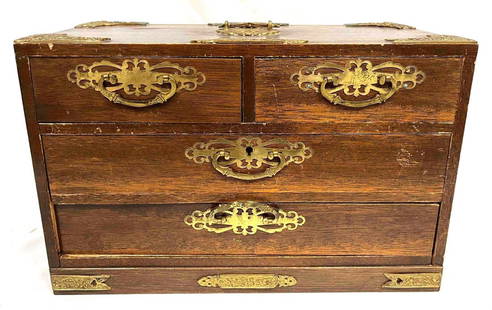 Antique Ash Burl Wood Vanity Box Auction