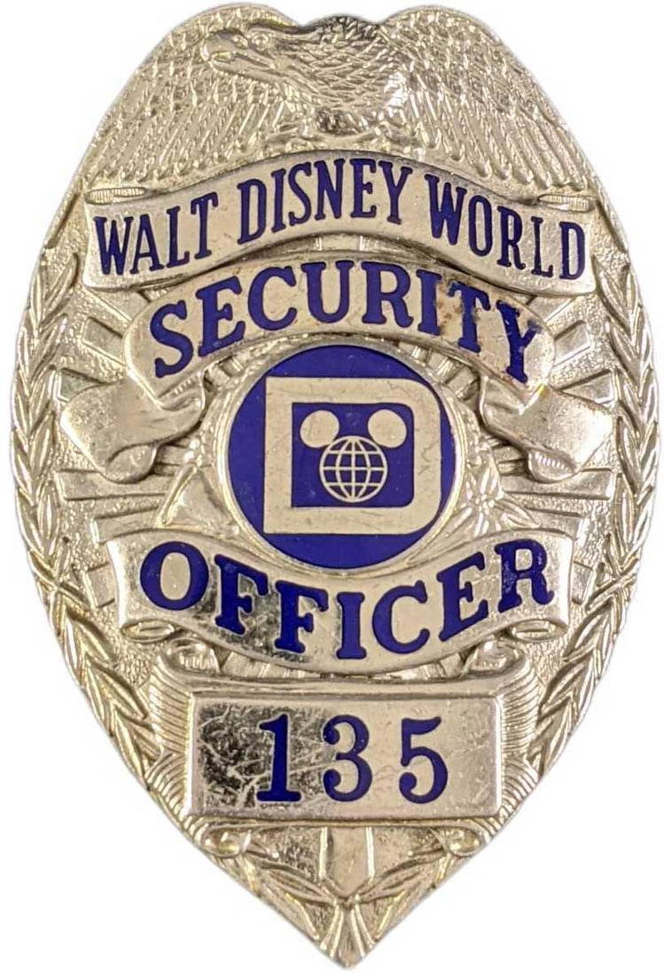 Early 1980s Disney World Security Metal Badge Auction