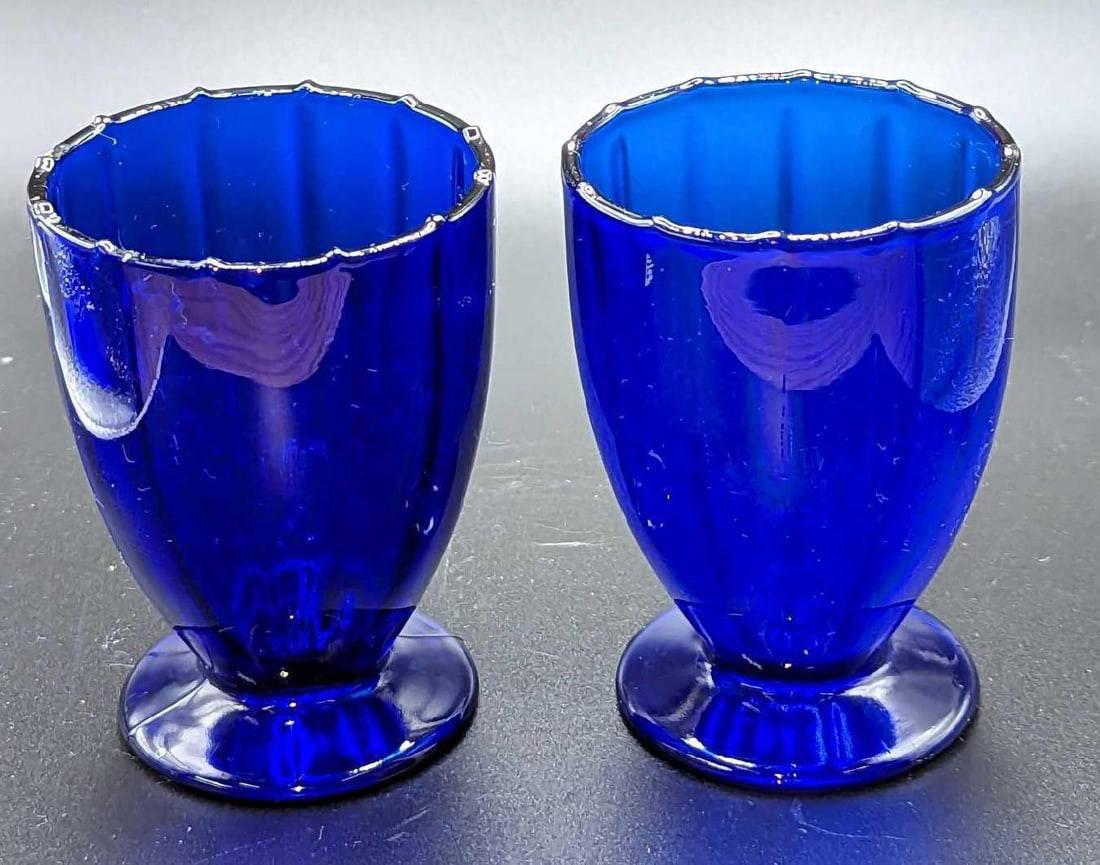 2 Glass Martinsville Addie Cobalt Blue??????? Tumblers A Auction