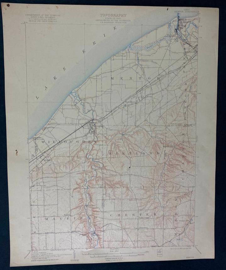 1922 Usgs Topographic Map Of Ohio Auction