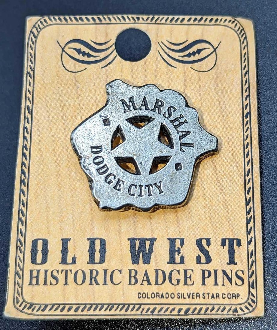 Old West Marshal Dodge City Silver Finish Pin F18 Auction