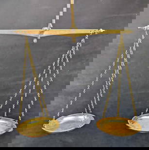 Fairbanks Brass Hanging Grain Scales Auction