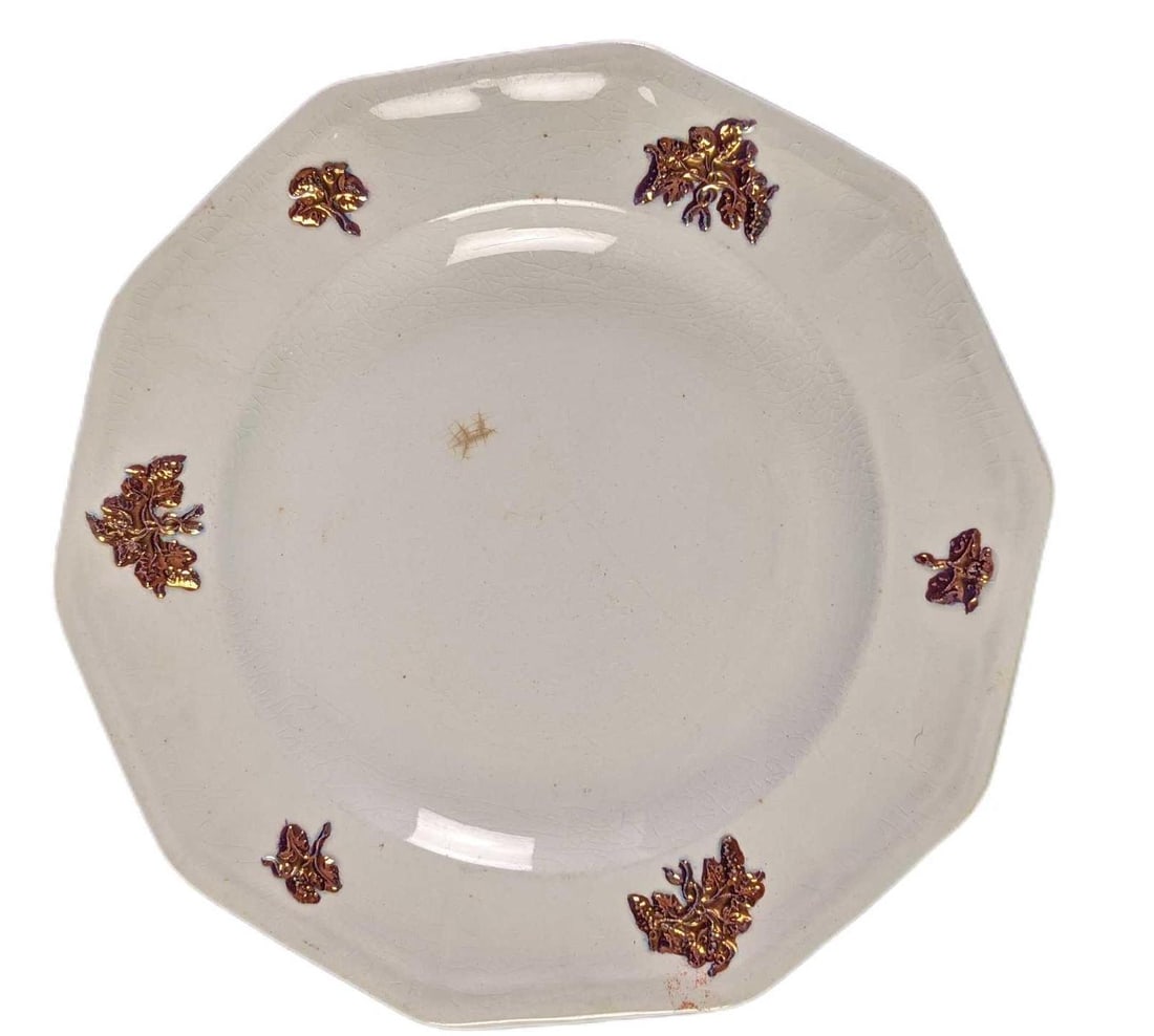Antique Edward Walley Ironstone China Raised Luster Plate Auction
