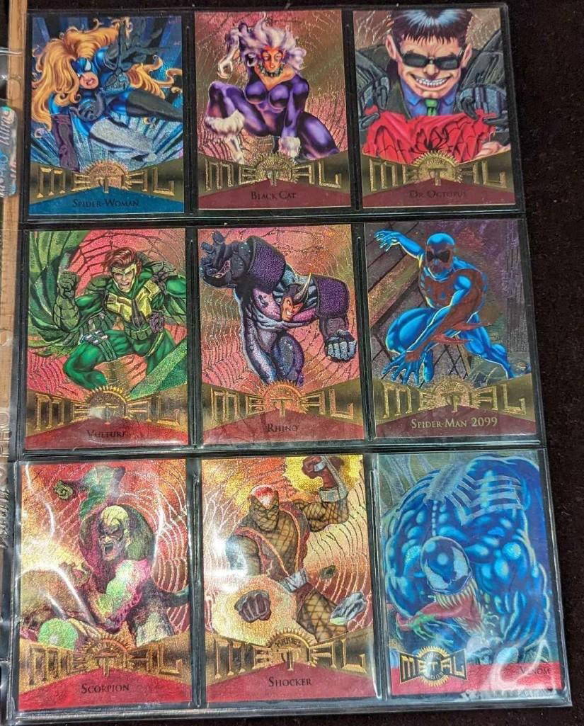 9 Fleer Marvel Metal Trading Cards X Auction
