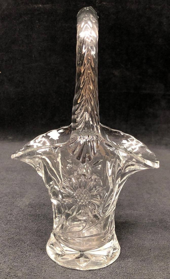 1920s Duncan Miller Cornflower Cut Glass Basket Auction