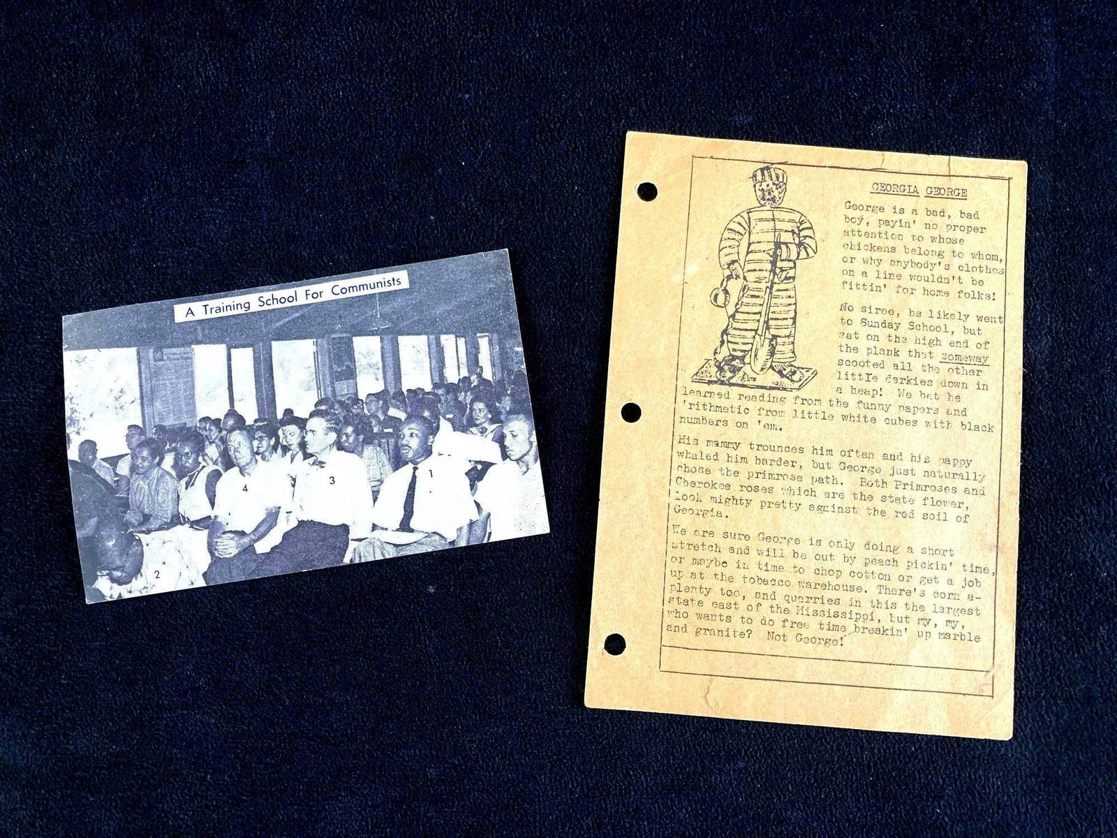 "georgia George" Pamphlet And Mlk Postcard Auction