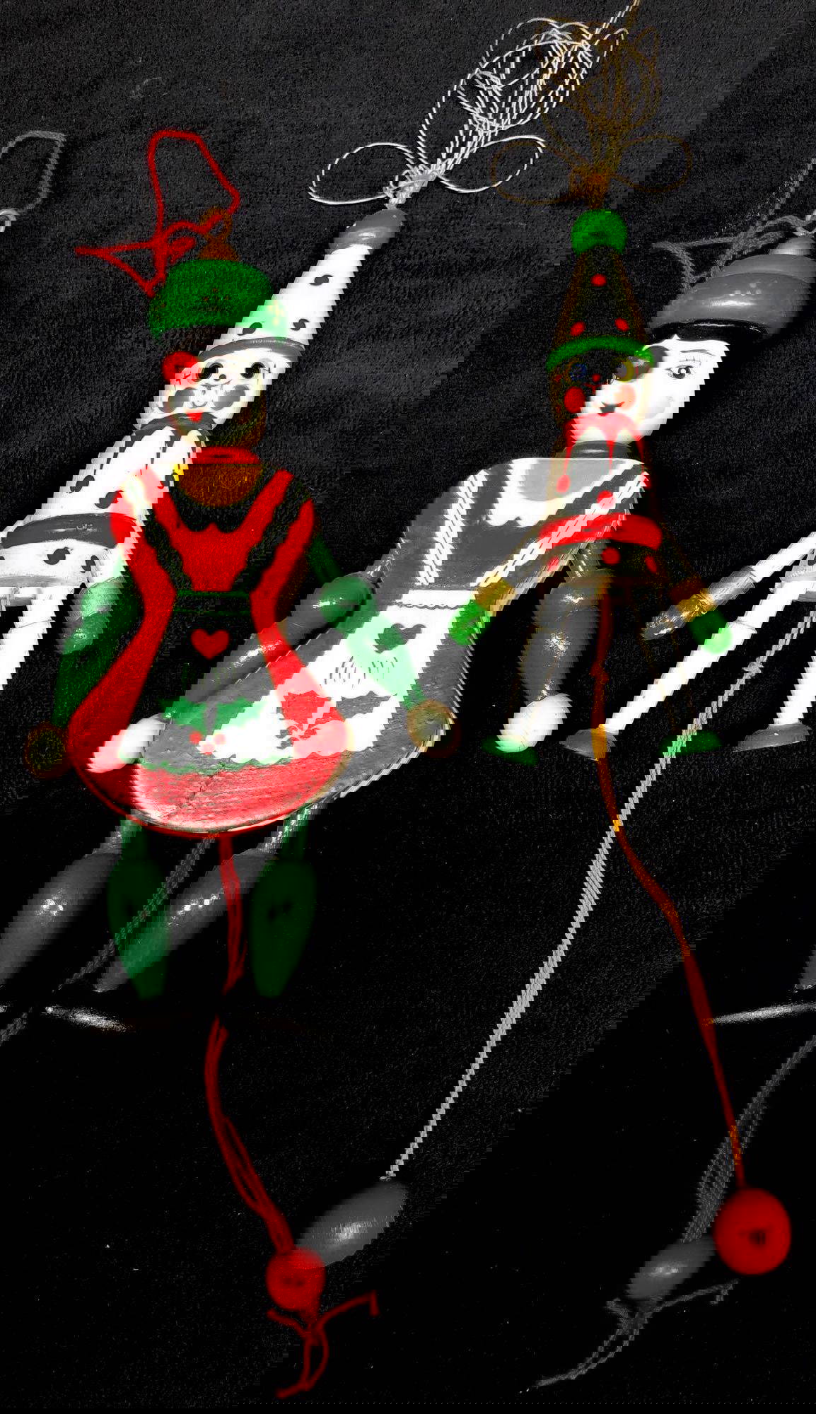 2 Vintage Wooden Toy Puppets - "jumping Jack" Pull String Ornaments Auction