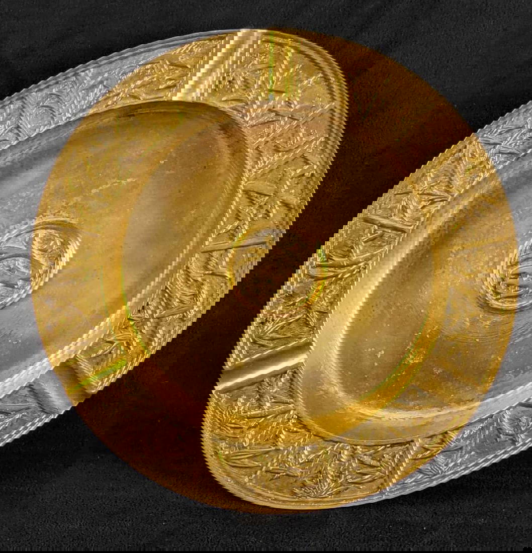 Solid Brass Ash Tray With Patina Auction