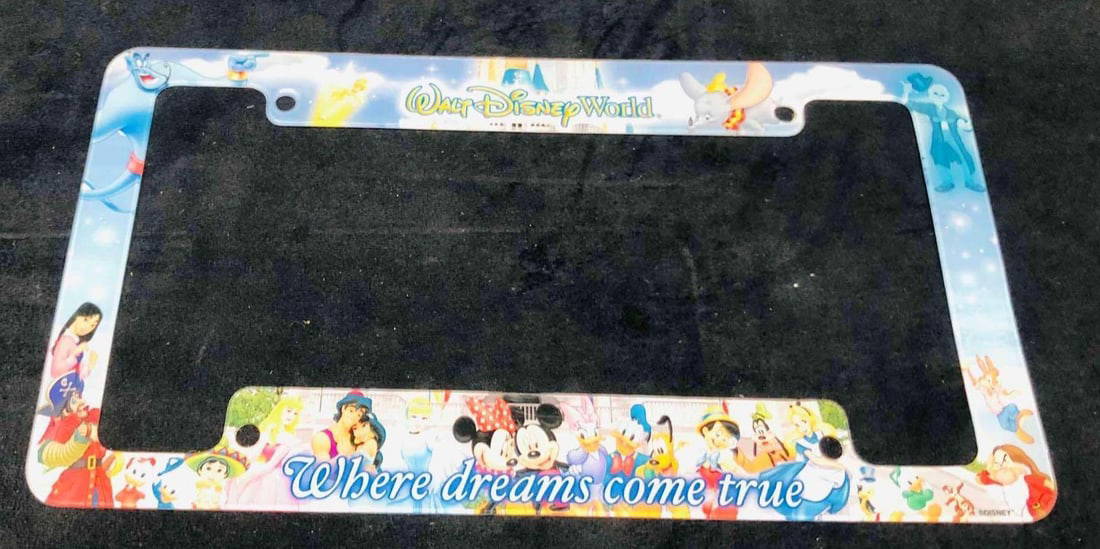 Vintage Walt Disney World Where Dreams Come True License Plate Border ...