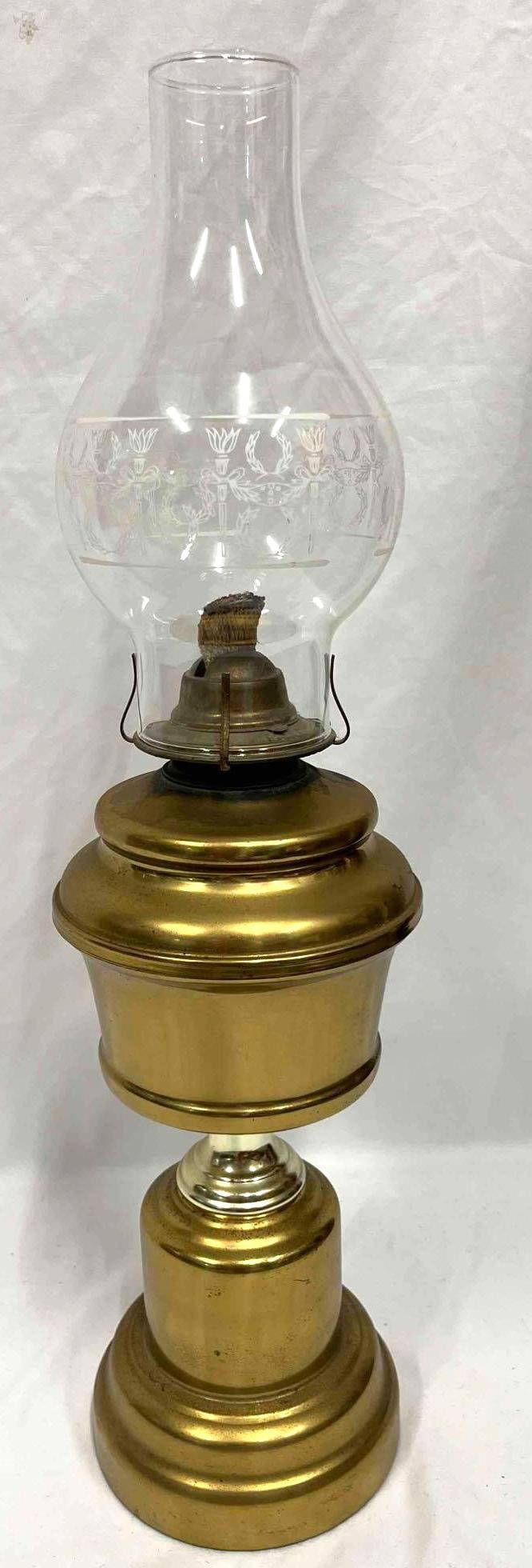 P&a Risdon Mfg.co.danbury Ct. Hollow Brass Oil Lamp (b) Auction