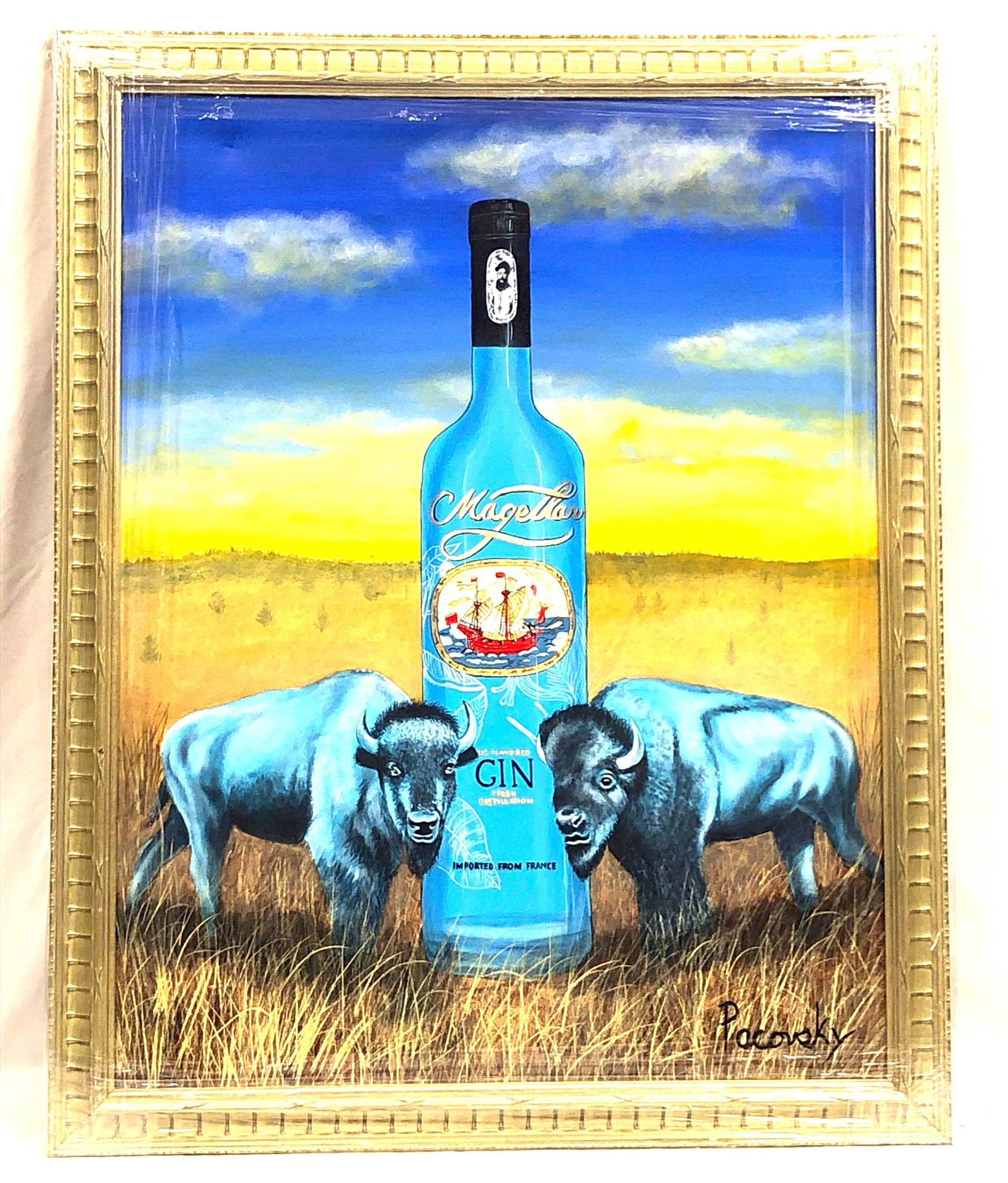 John Pacovsky & Magellan Gin - Commissioned, Signed, Framed - Acrylic ...