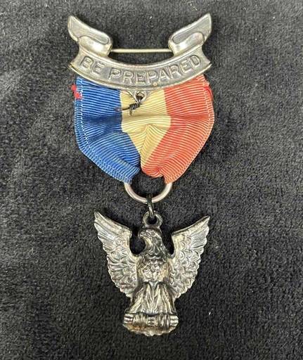 Vintage Sterling Silver Eagle Scout Boy Scouts Medal Award Be Prepared
