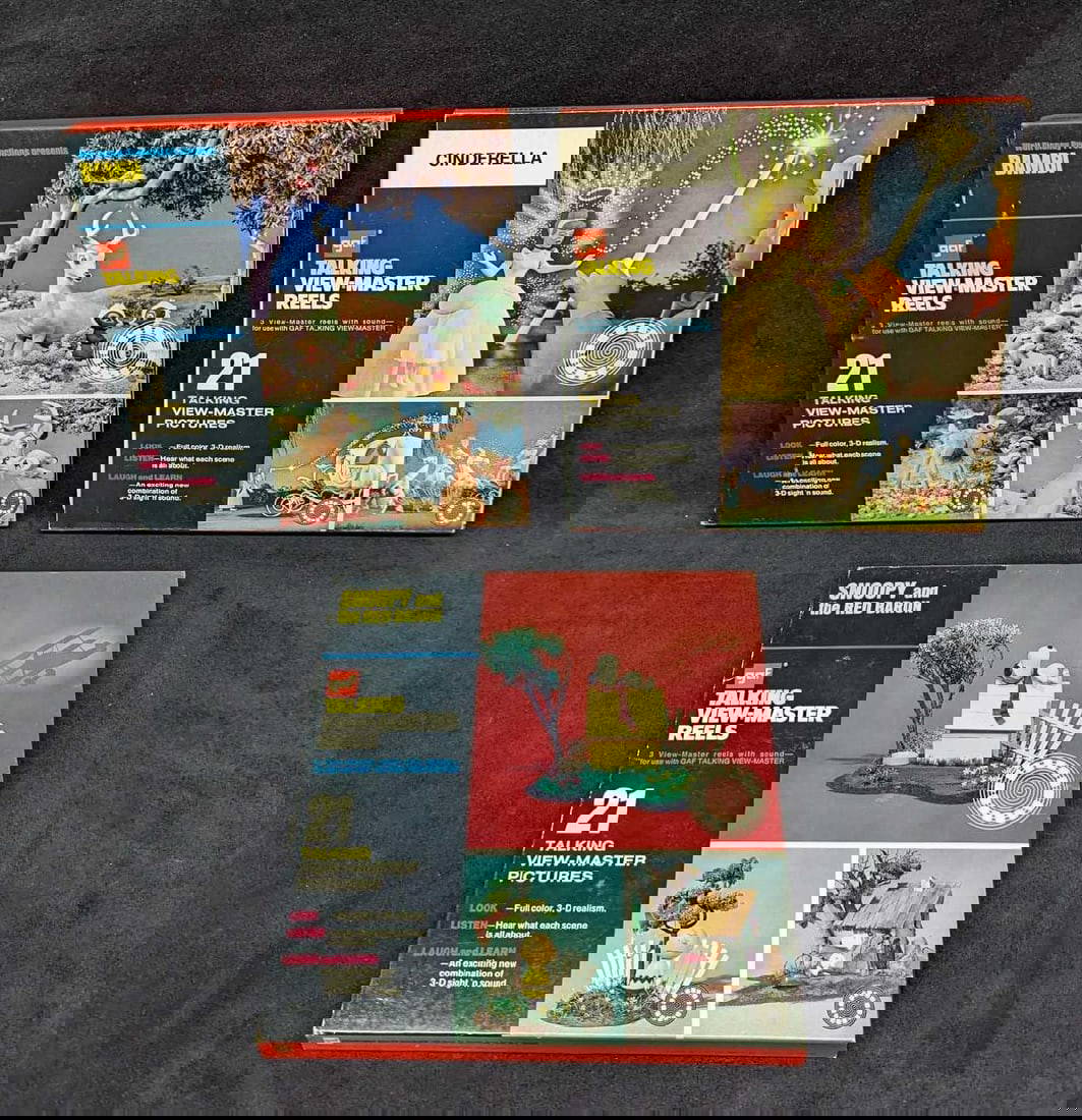 Talking View Master Snoopy Disney Bambi Cinderella Reels Auction