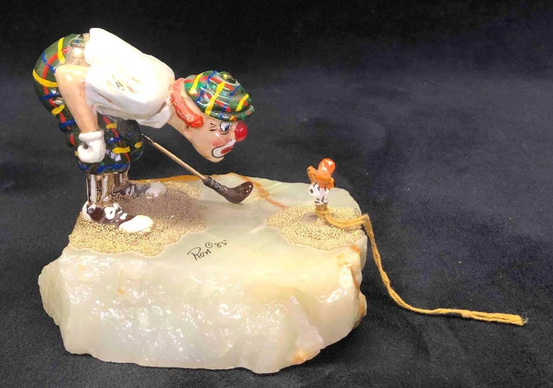 Vintage Ron Lee 1985 Clown Golfer Figurine/sculpture Auction
