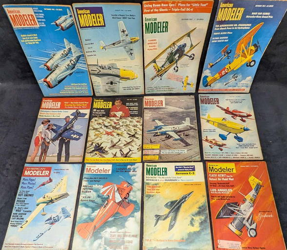 12 1961 & 1962 & 1963 American Modeler Magazines