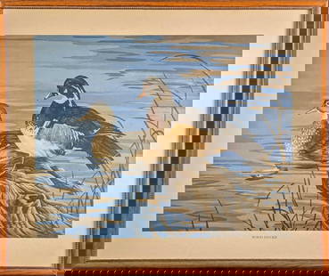 Framed Raymond Popp Wood Ducks Litho