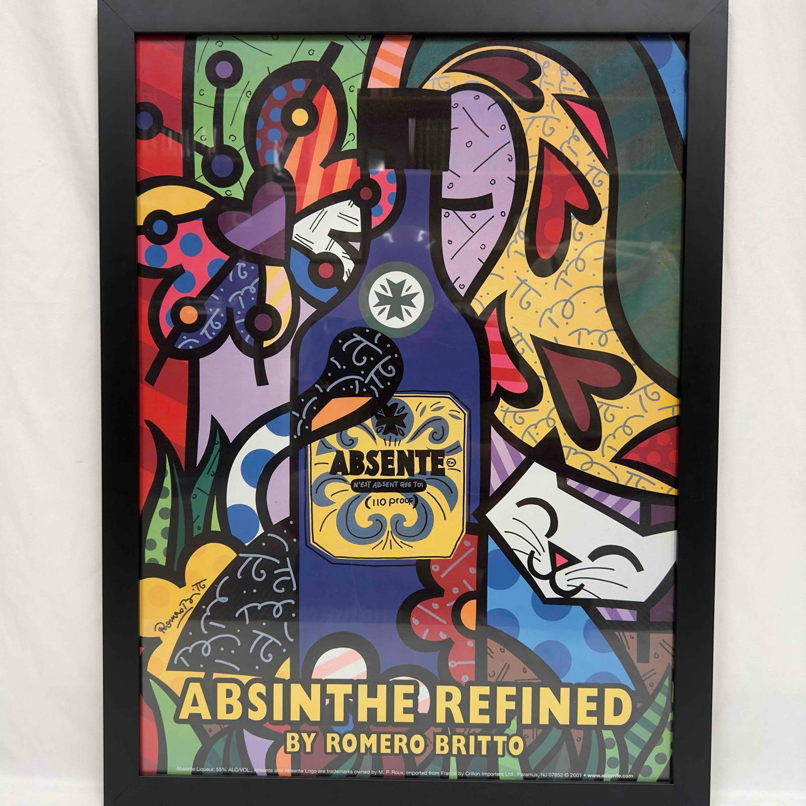 Absinthe Refined Ad Poster By Romero Britto Framed Liquor Advertisement ...