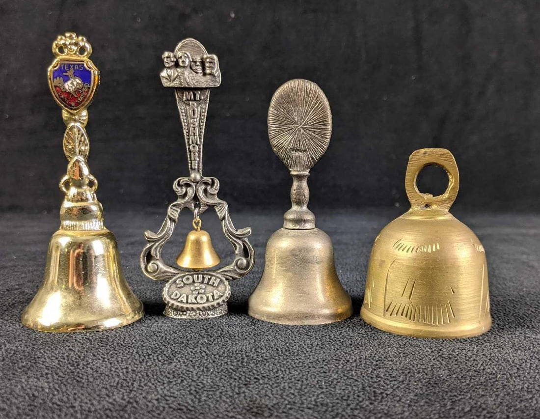Vintage Small Handheld Bells Brass State Bells Auction