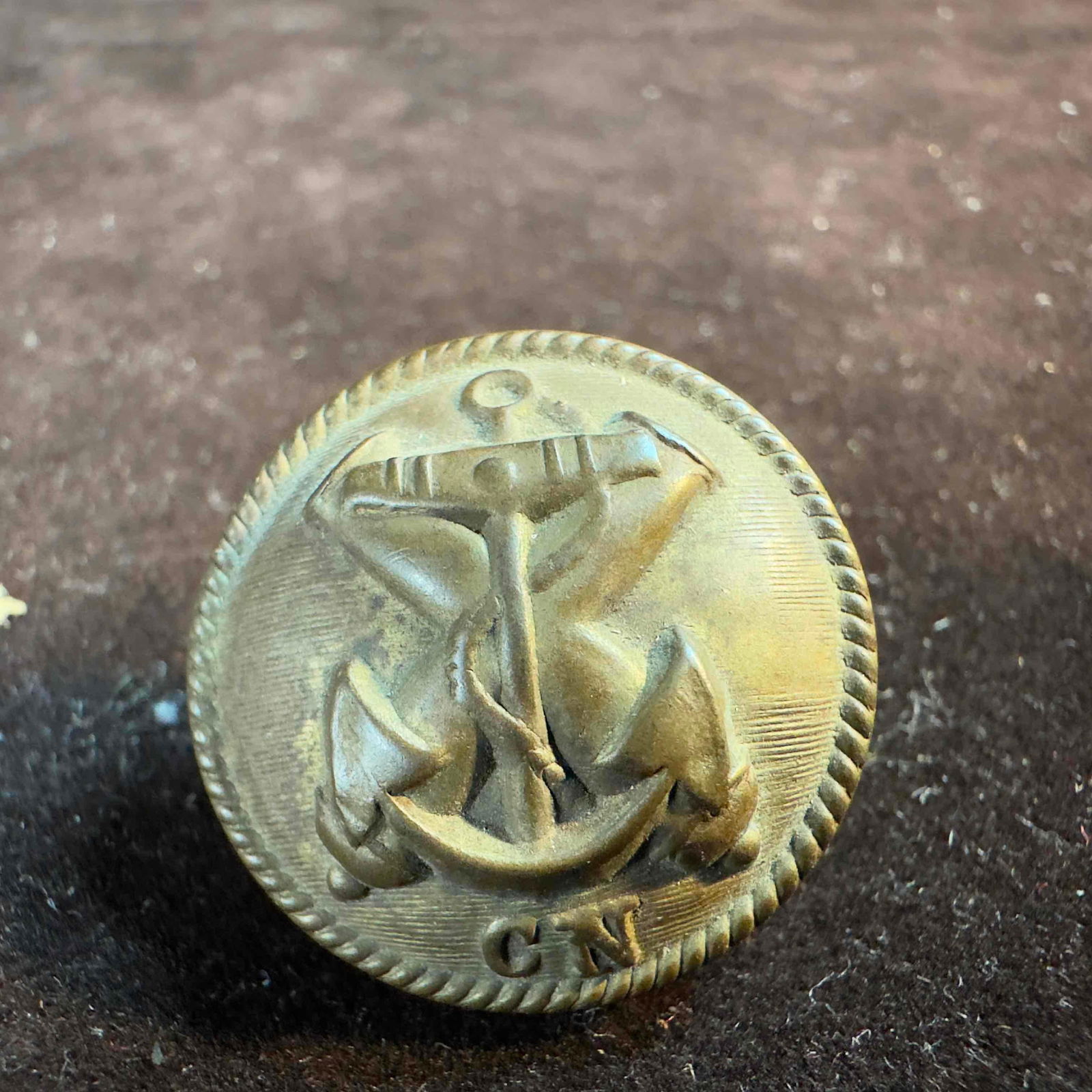 Civil War Era Confederate Navy Button Cn Courtney And Tennent Auction