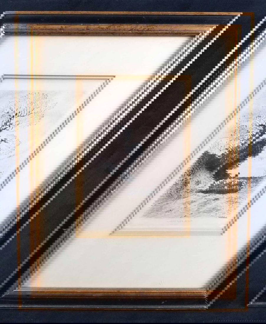 Theophile Navasse Chauvel Apres La Pluie Etching Art Auction