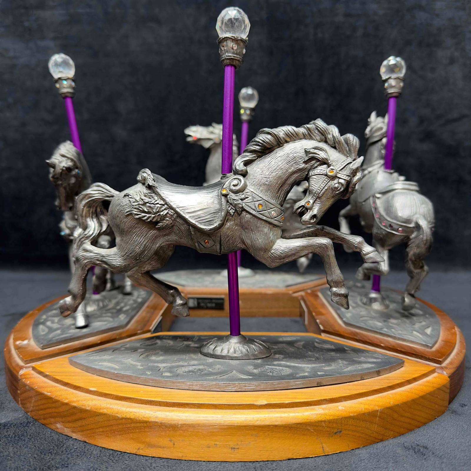 Michael Ricker Pewter American Carousel Horse Figure Set Horses ...