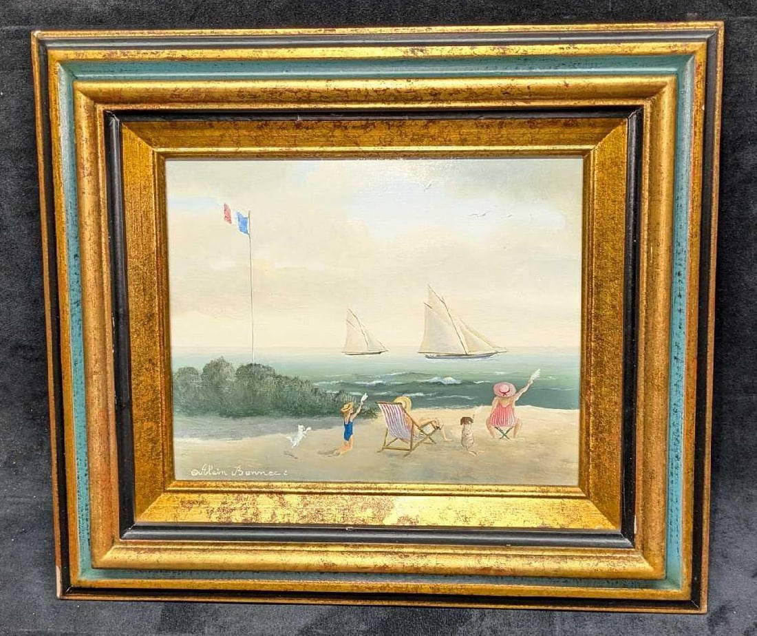 Alain Bonnec Original Oil On Canvas Racing Boats Auction