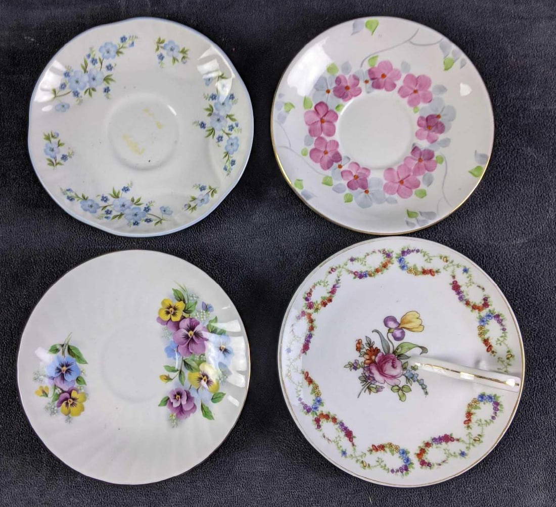 Assorted Bone China Saucers Small Plates Auction