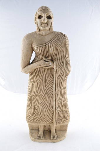 Stone Statue Of Woman In Sari (indian / South East