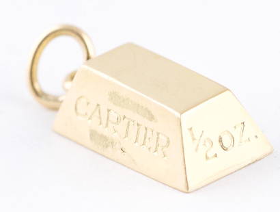 Cartier 18k Yellow Gold 1/2 Oz. Gold Bar Ingot Pendant