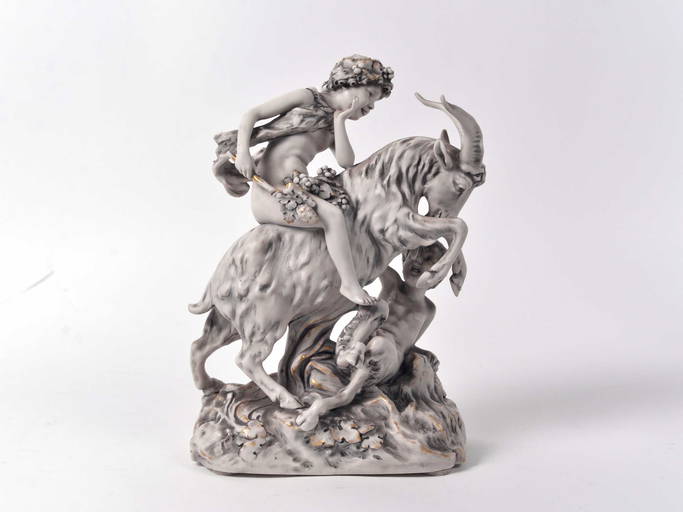 Royal Dux - Group of porcelain, Bacchus, goat and faun - 1912-1951 ...