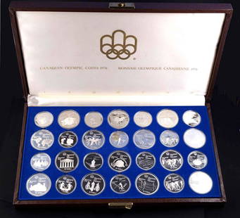 Canada 1976 Montreal Olympic 28 Silver Coin Set With Box