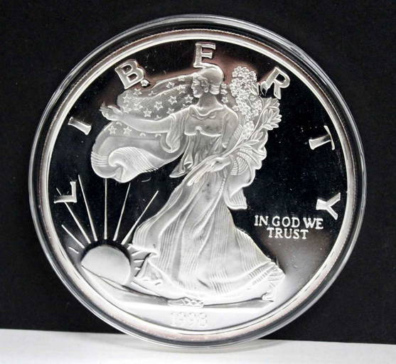 Usa 1998 One Pound Liberty Walker .999 Silver Proof