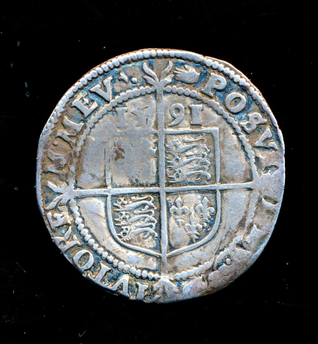 GREAT BRITAIN 6 Pence 1591 Elizabeth I Hammered Coin Fine (#0579) on ...