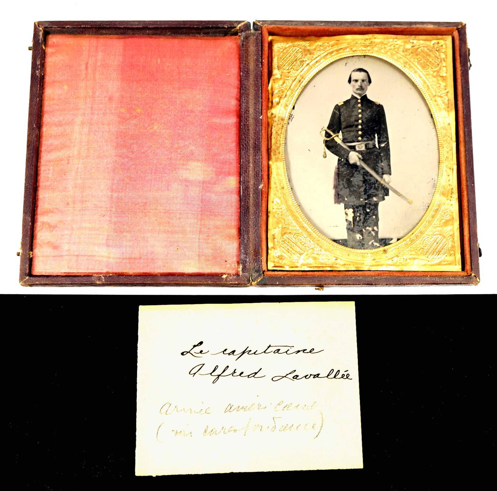 Usa 1854-1860 Union Army Officer Ambrotype Photo Auction
