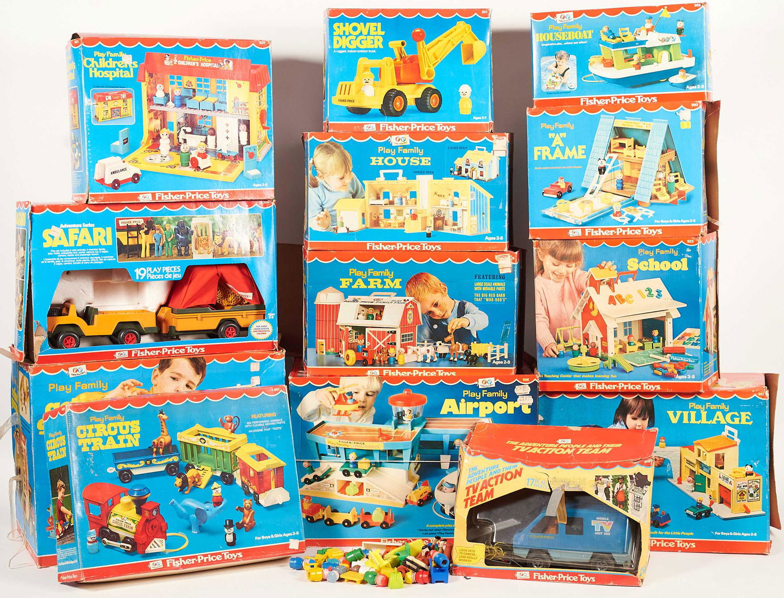 Fisher Price Toys - Lot Of Vintage Toys Set - 1970's Auction