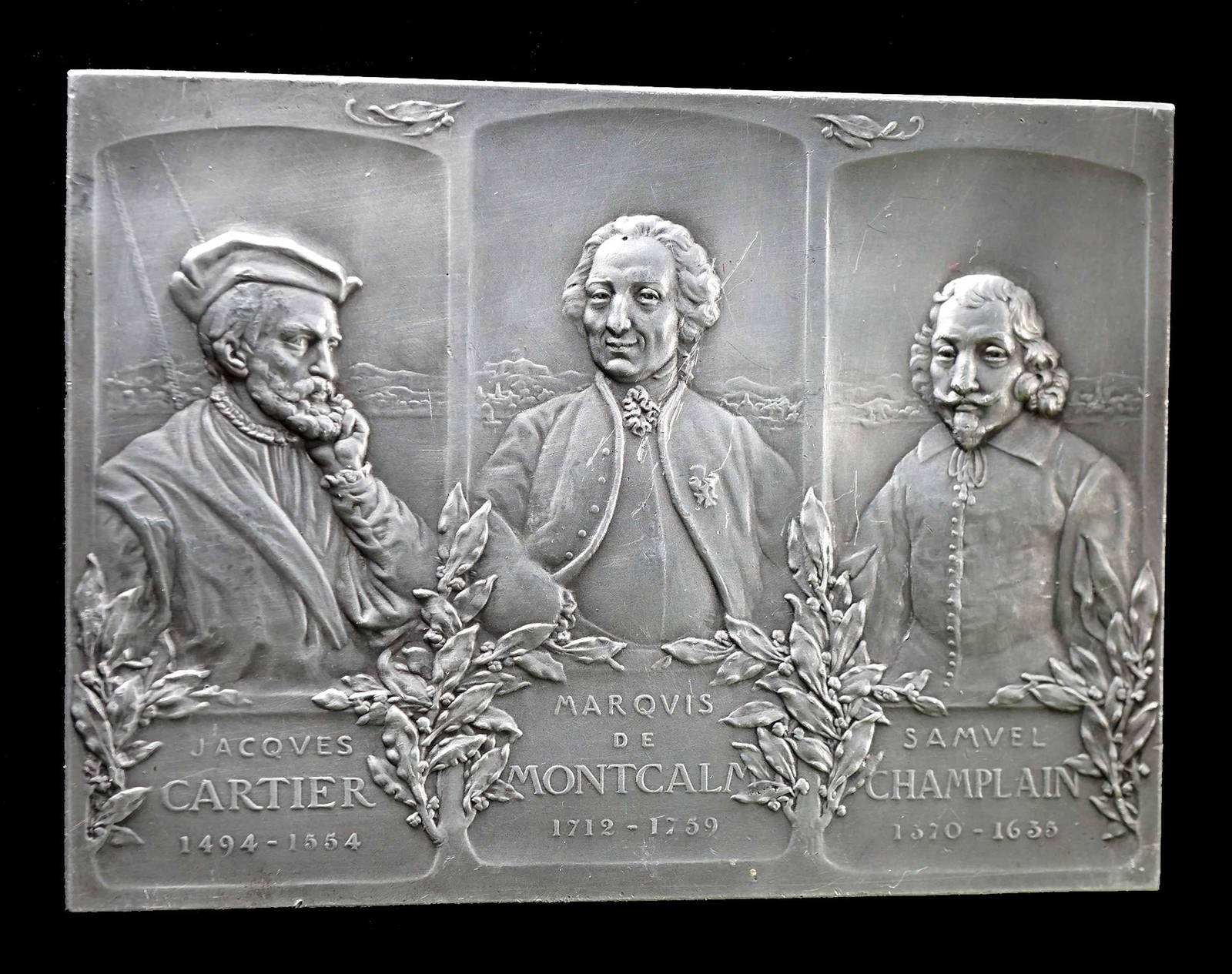France (1908) The Founders Of North America Plaque.extra Fine Auction