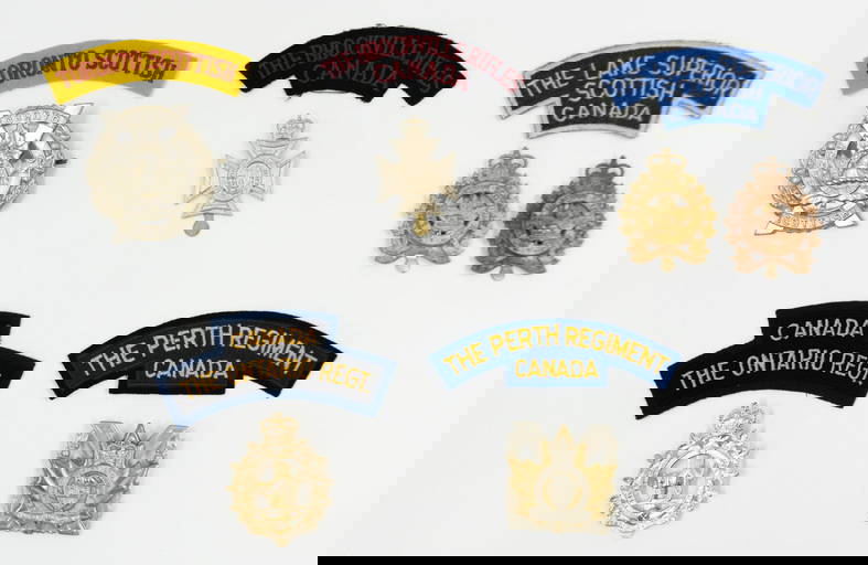 Ontario Canadian Regimental Lot, Badges, Shoulder Patches