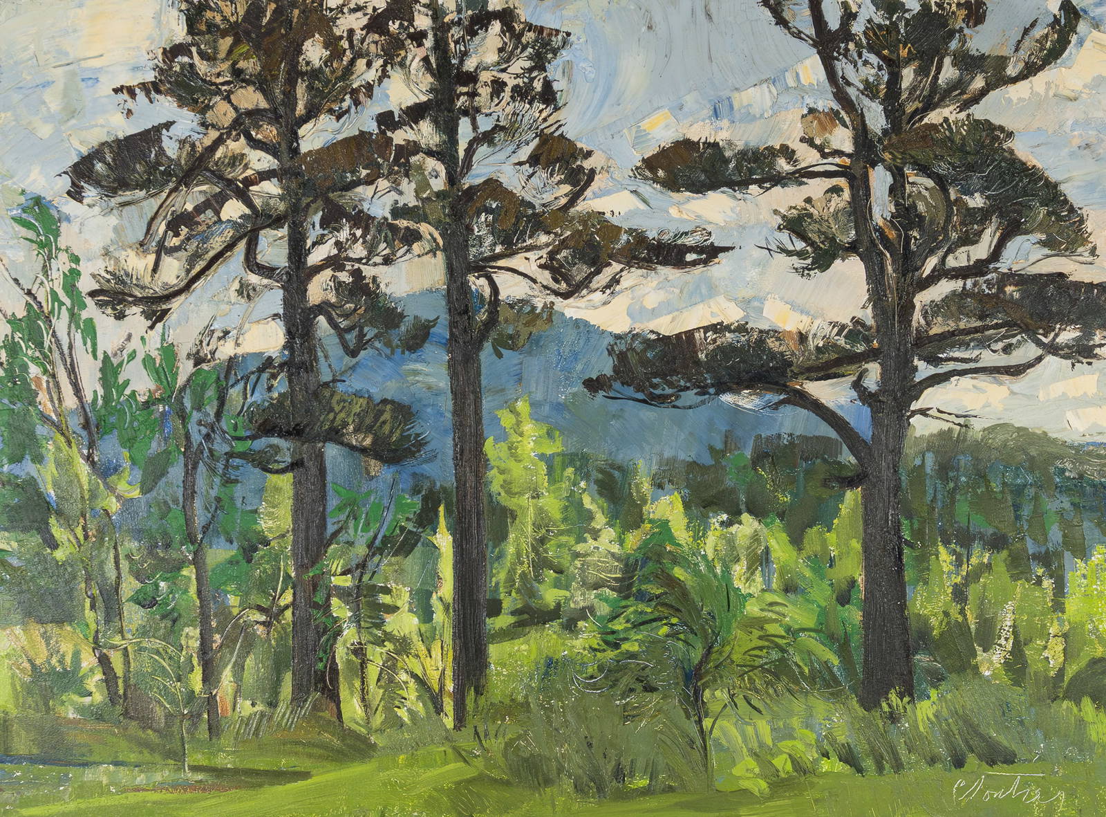 Cloutier, Albert Edward - "the Pines At St-hilaire" - 1962 Auction